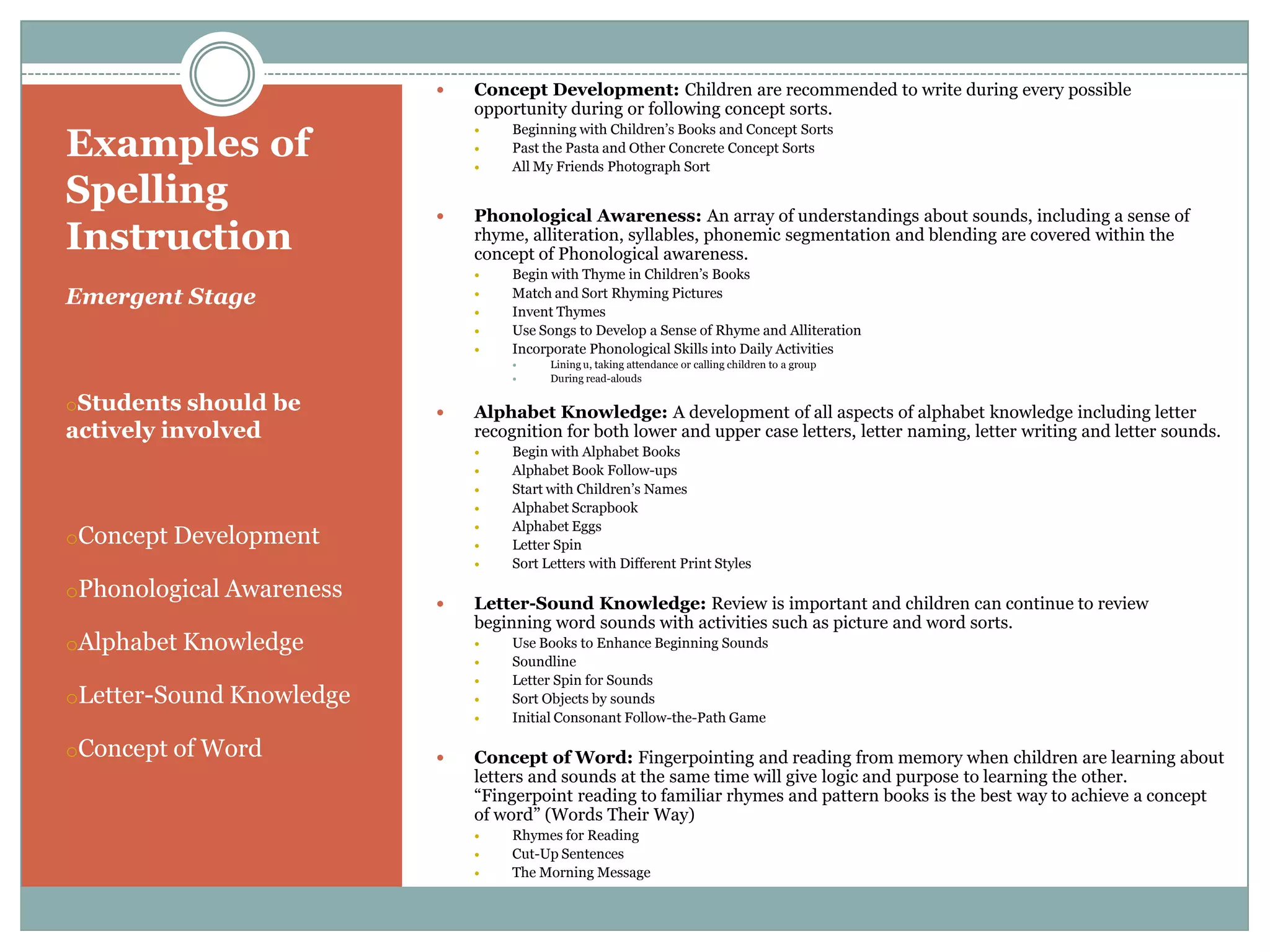 The Stages of spelling | PPTX