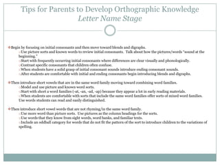 The Stages of spelling | PPTX