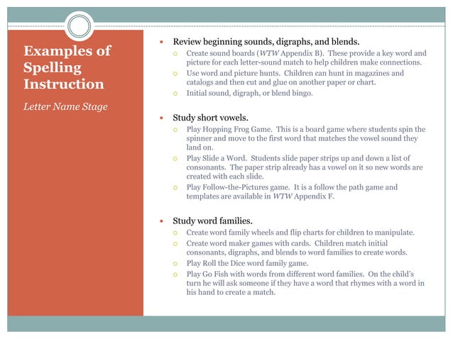 The Stages of spelling | PPTX