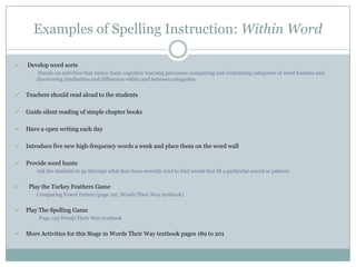 The Stages of spelling | PPTX