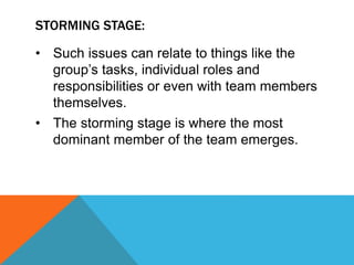 Stages of Team Development | PPTX