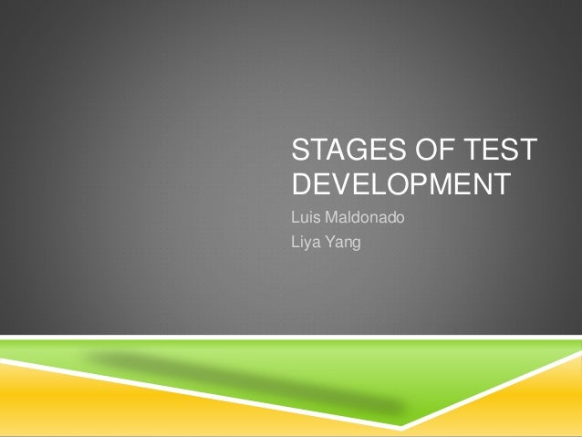 Stages of test development