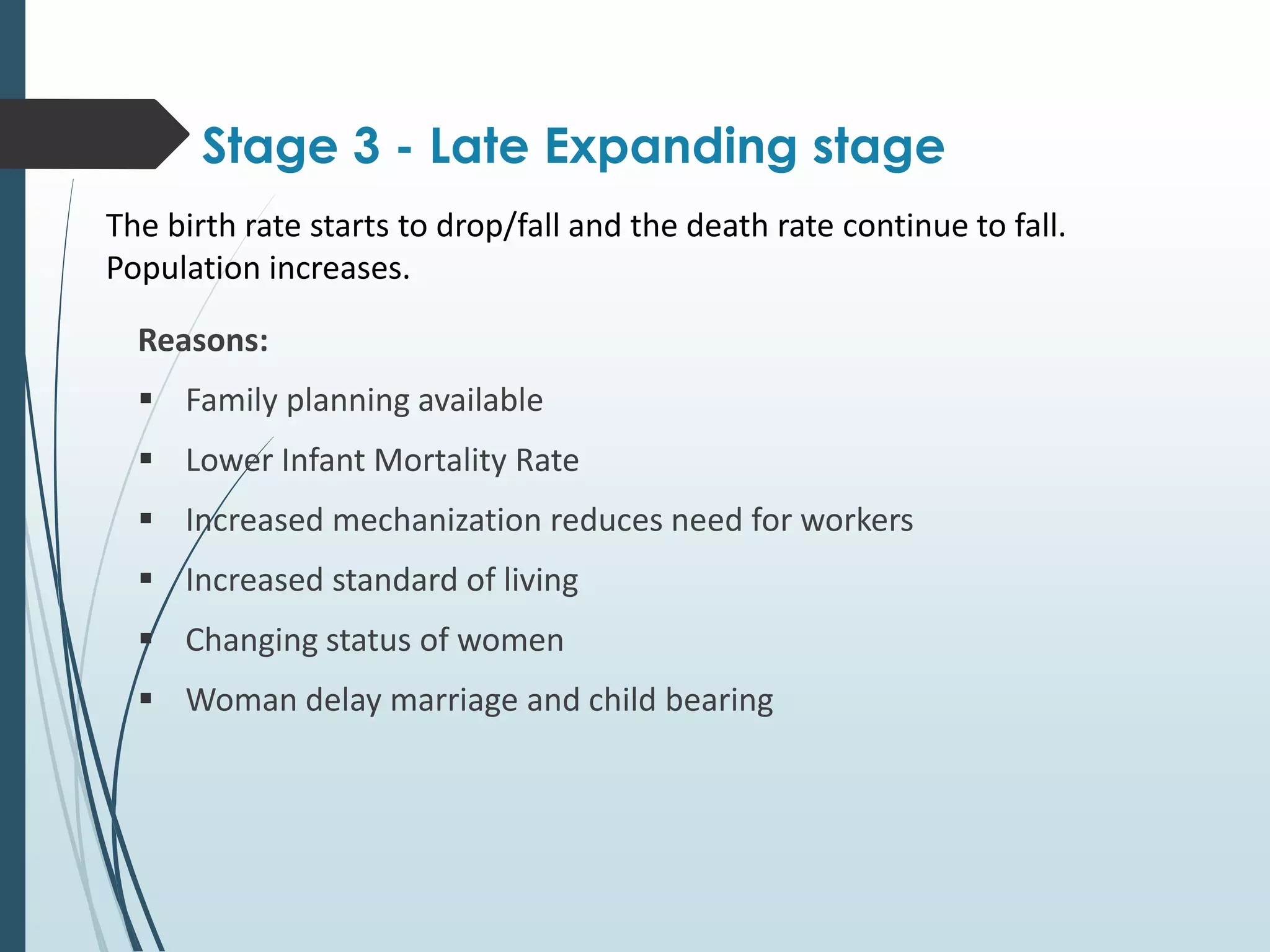 Stages of the demographic transitional model | PPTX