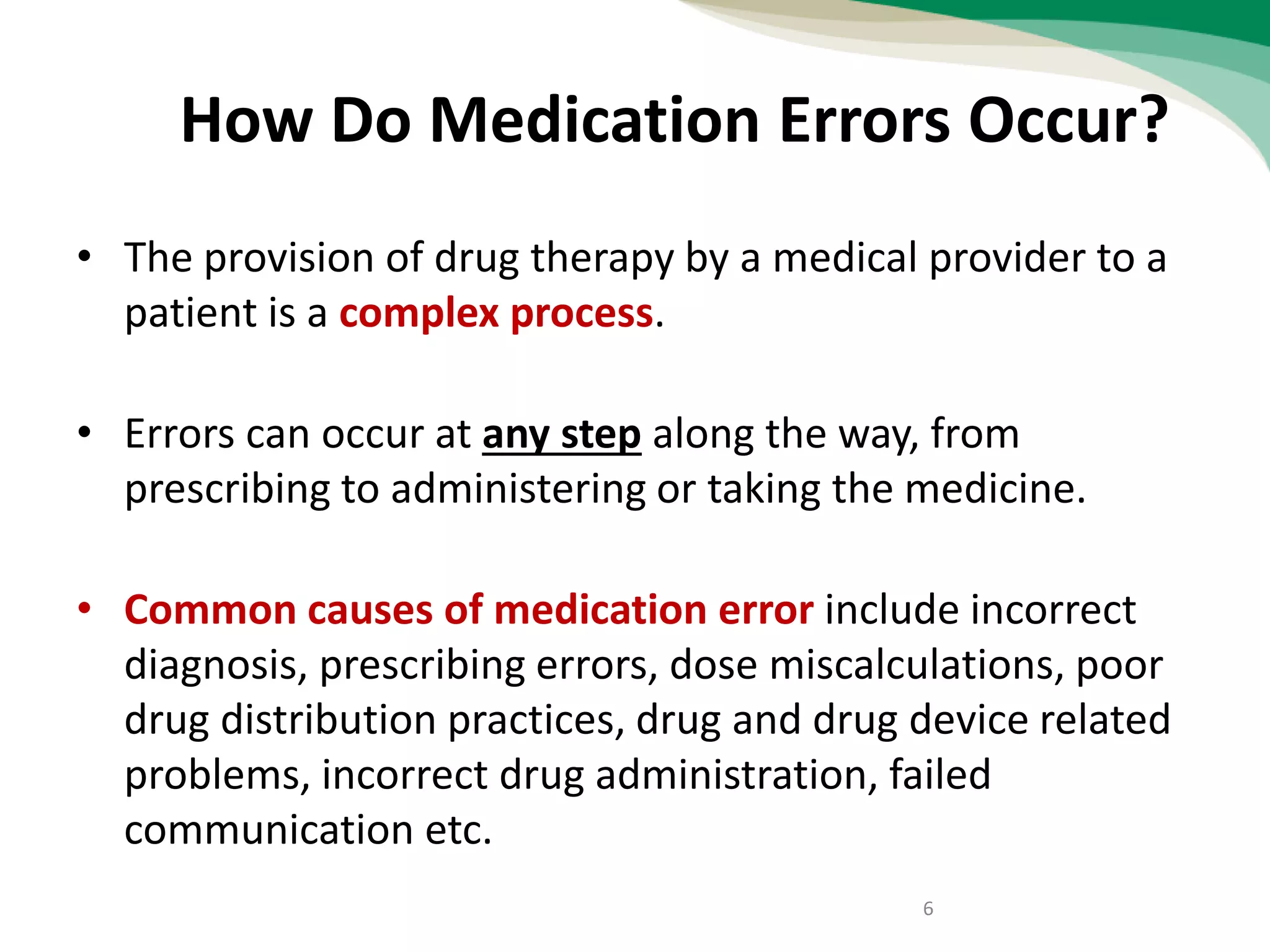 Stages of the medication use process and medication errors | PPTX