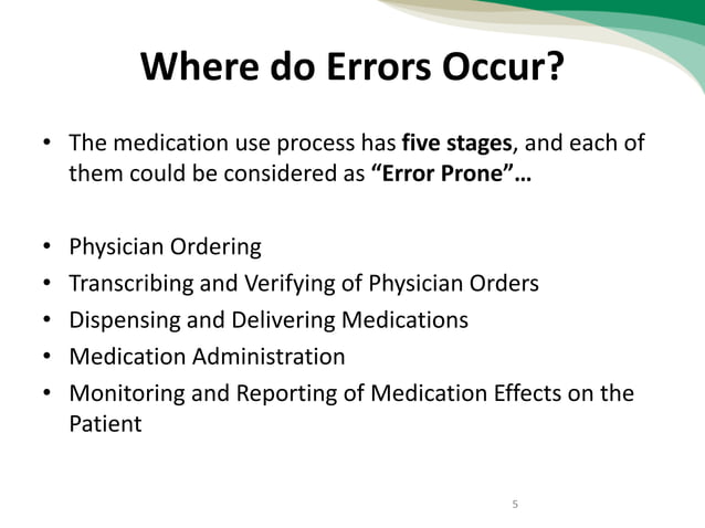Stages of the medication use process and medication errors | PPTX ...