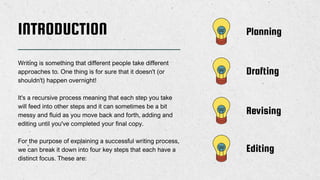 Stages of the Writing Process English Presentation Grey Colourful ...