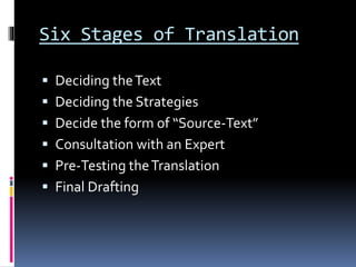 Stages of translation by Ami Sojitra | PPTX