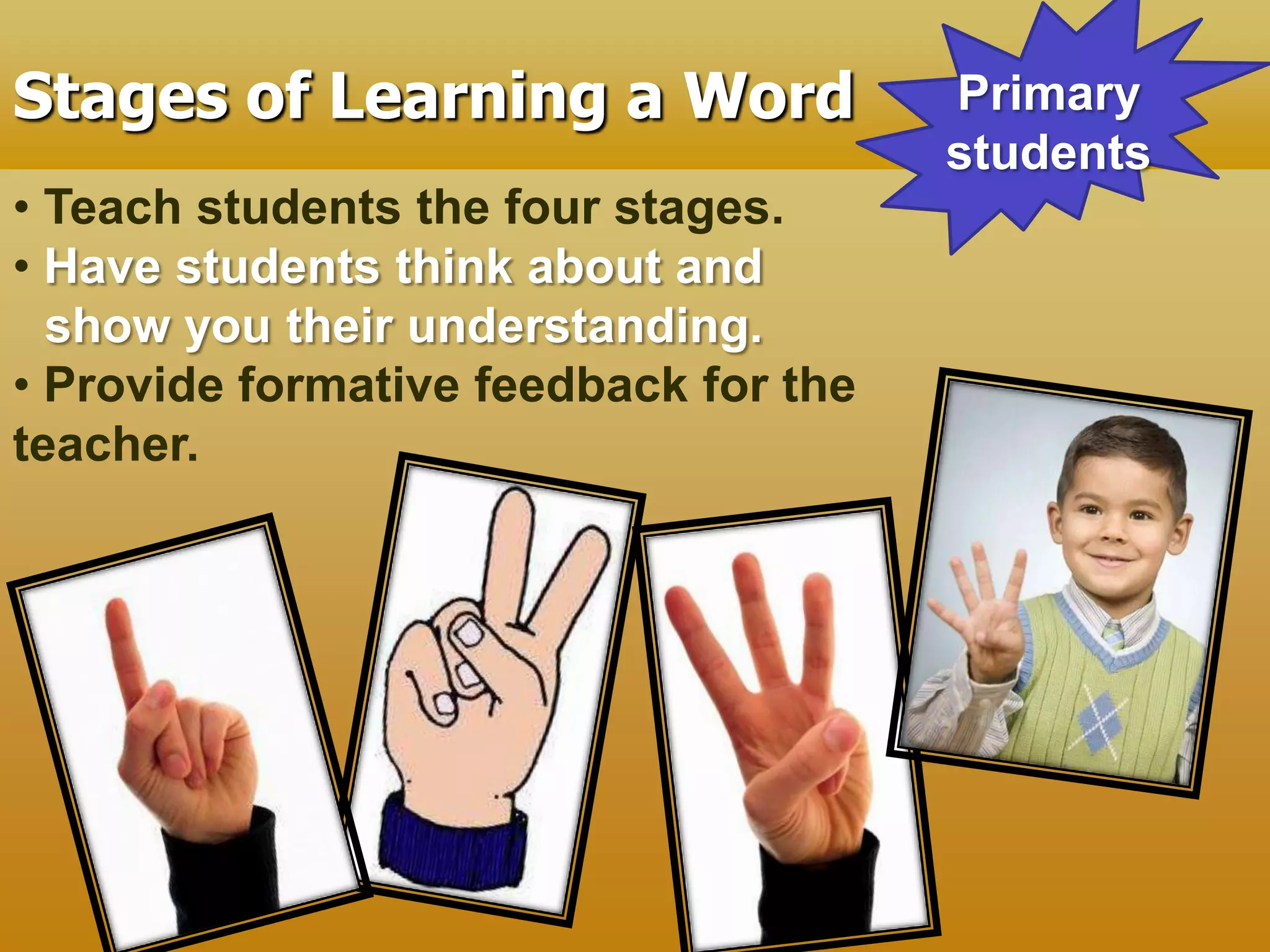 Stages of word learning | PPTX | Education