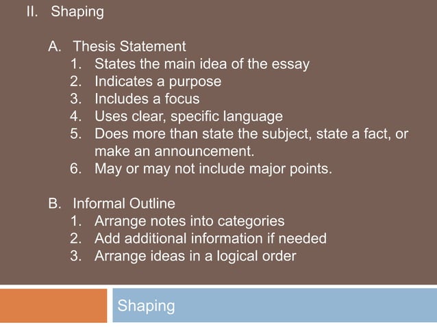 Stages of writing an essay
