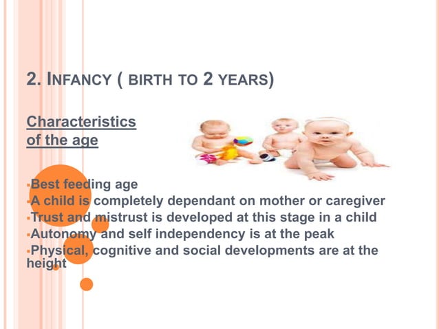 Stages or periods of development and learning