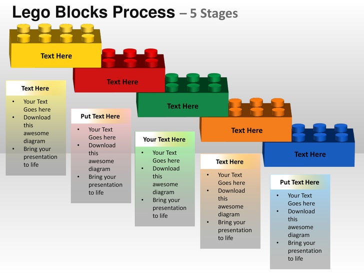 Lego Block Powerpoint Template Steps