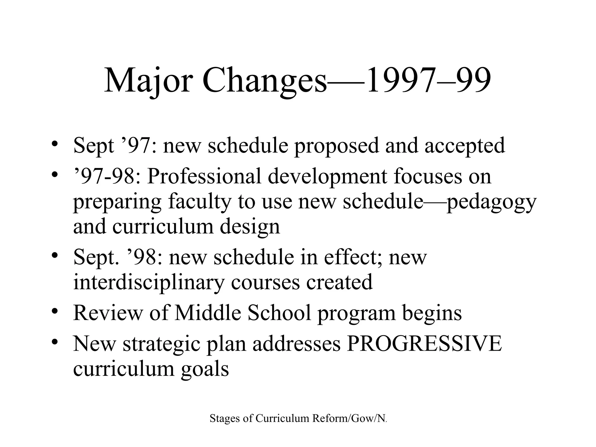 Stages of Curriculum Reform | PPT | Education