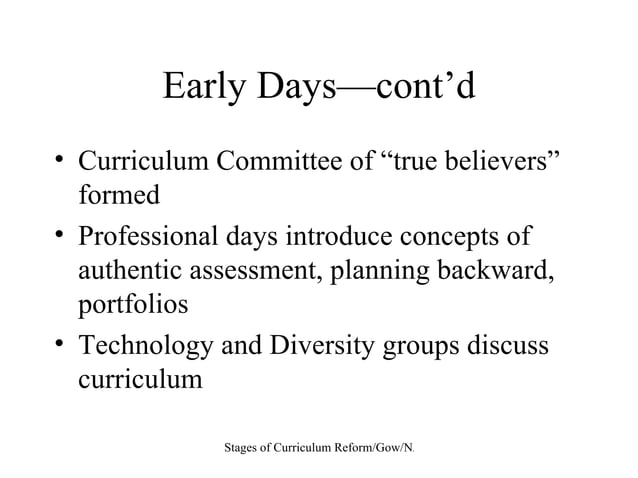 Stages of Curriculum Reform | PPT