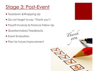 Stages to a Successful Event | PPT
