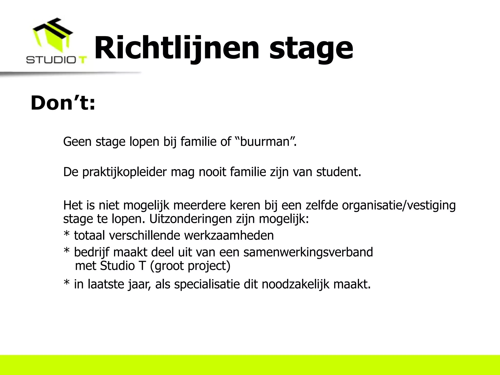 Presentatie stage 3 3-11 | PPT