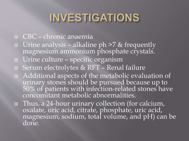Staghorn calculi | PPTX | Chemistry | Science