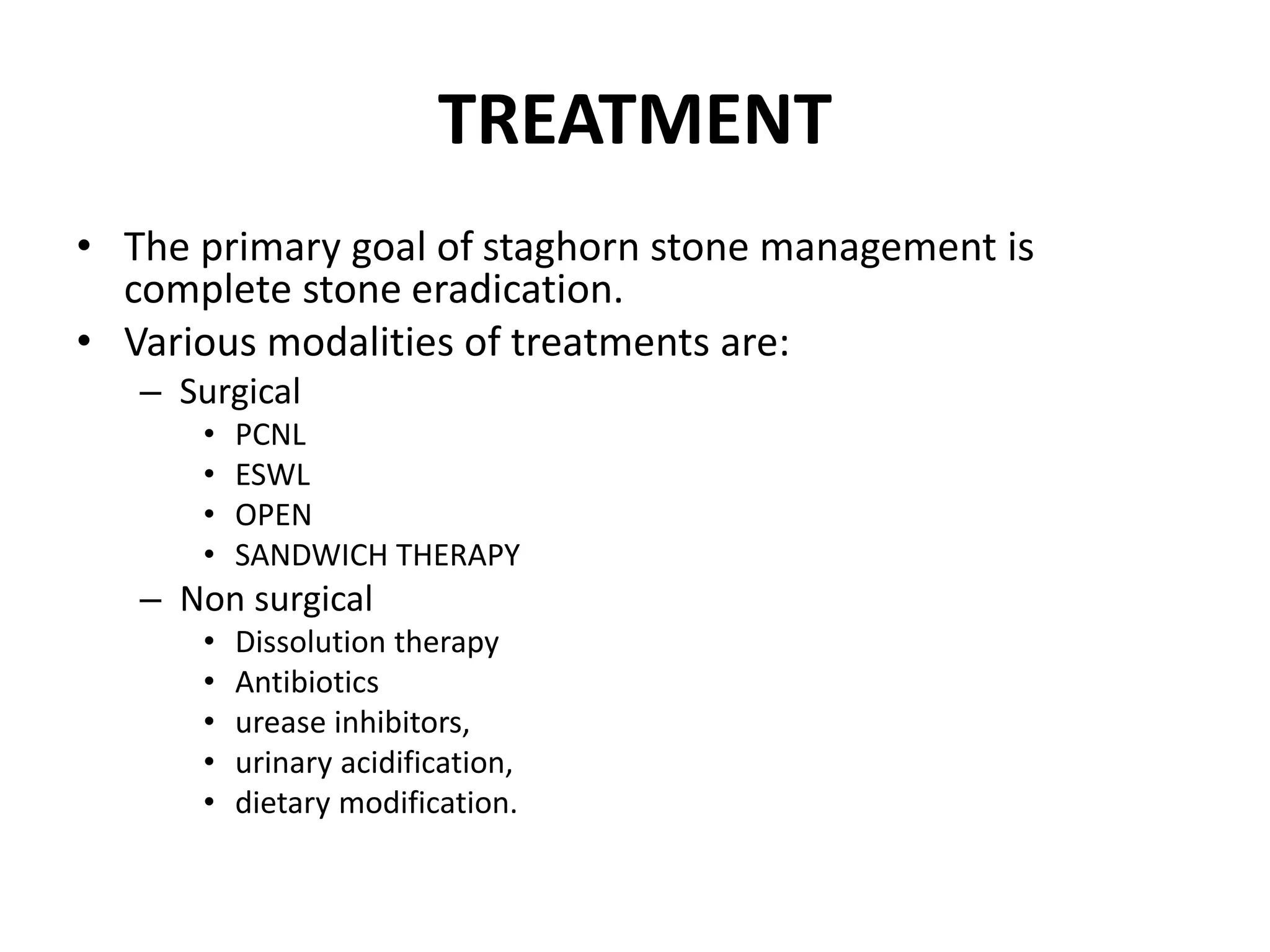 Staghorn calculus – etiology, diagnosis, management | PPTX