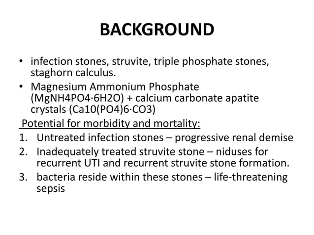 Staghorn calculus – etiology, diagnosis, management | PPTX | Chemistry ...