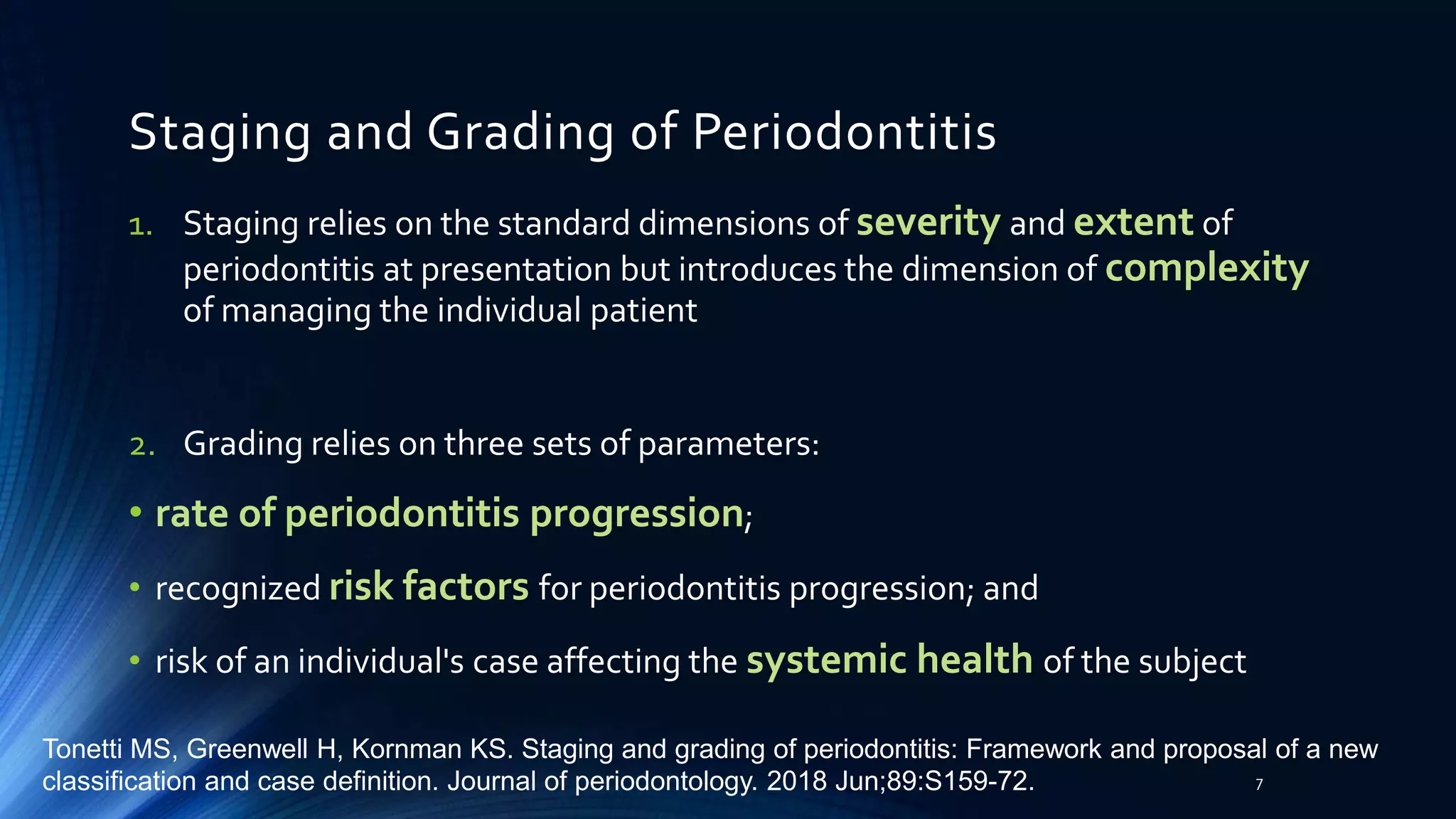 Staging and Grading of Periodontitis | PPTX