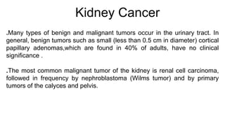 Staging and investigation of ca kidney and bladder | PPTX