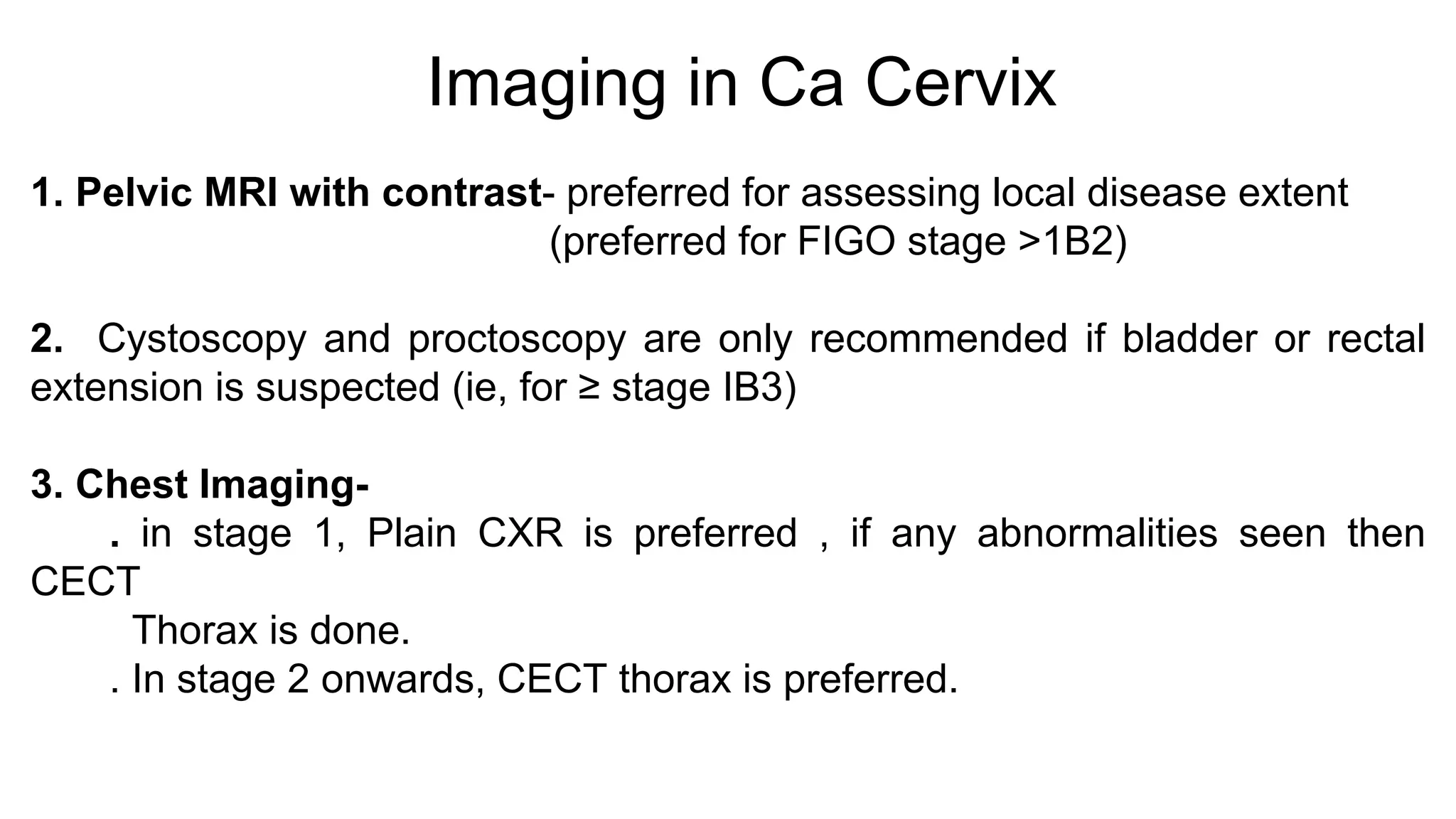 Staging and investigation of cervix and uterus | PPT