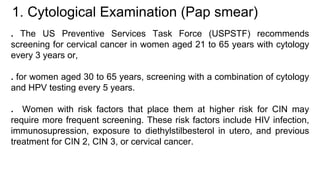 Staging and investigation of cervix and uterus | PPTX