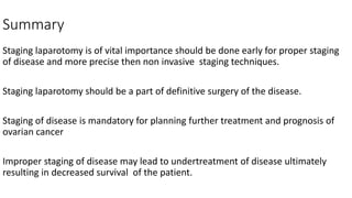 Staging laparotomy | PPTX