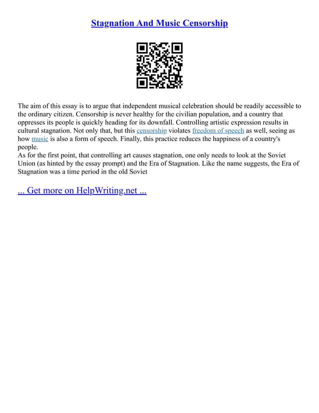 Stagnation And Music Censorship | PDF