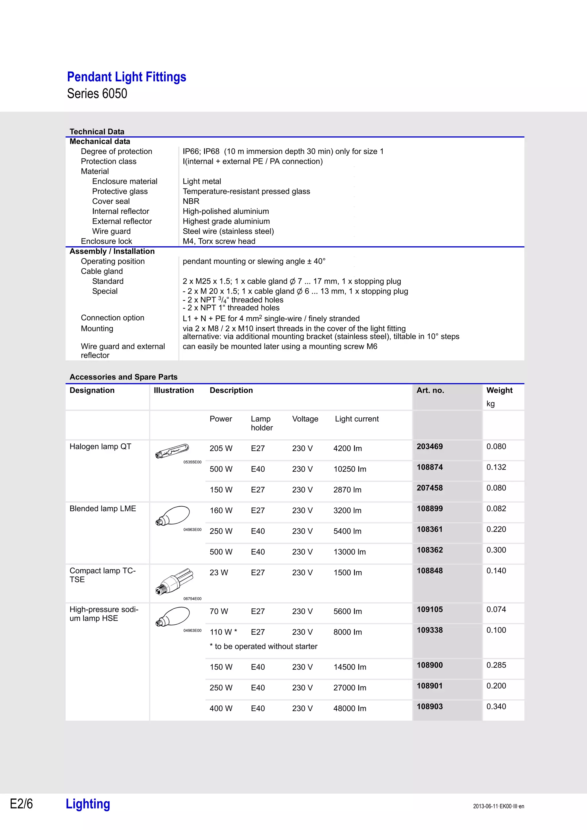 Stahl 6050 Pendant Light Fitting - ATEX Zone 1 Zone 2 Hazardous Area ...