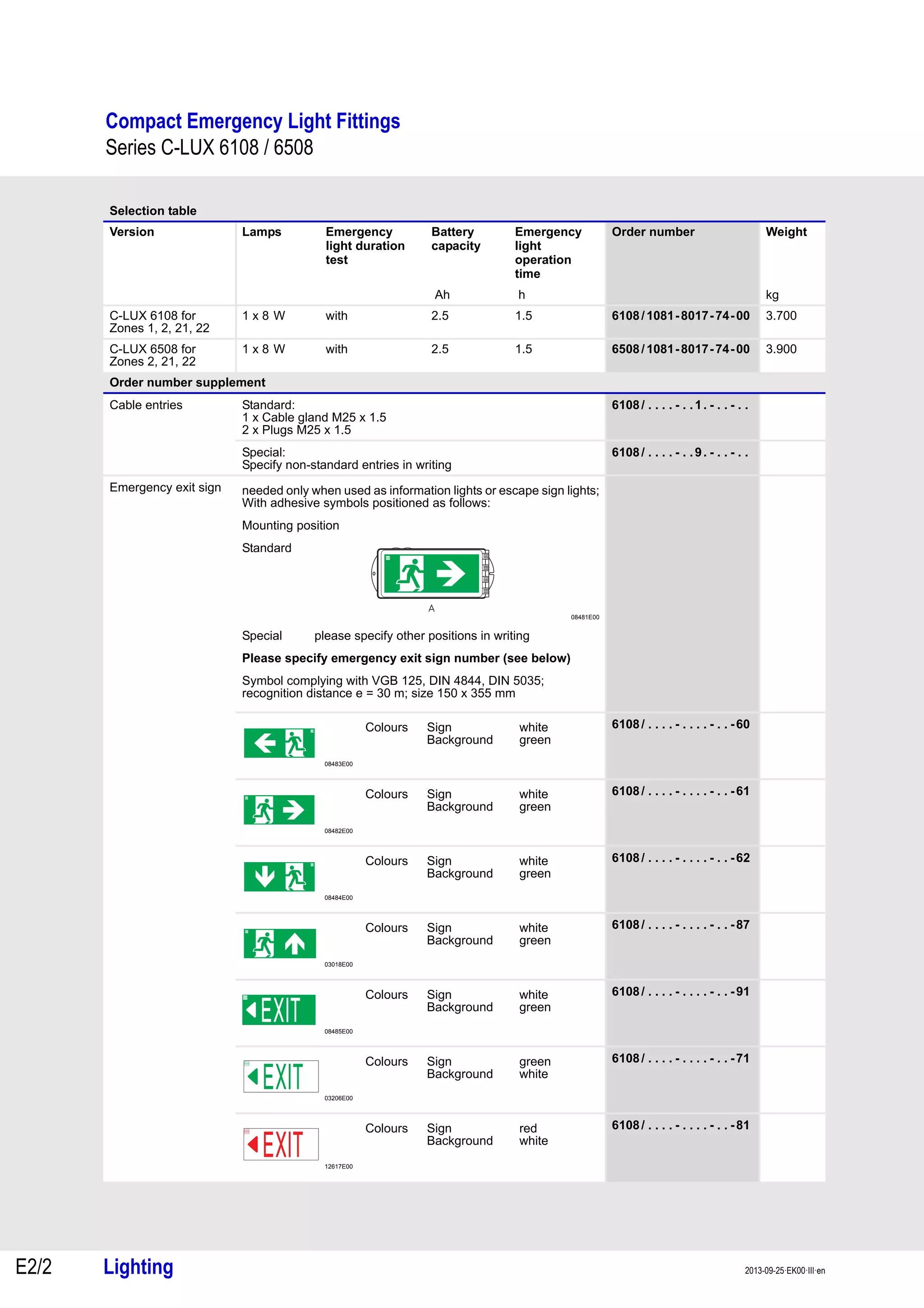 Stahl C-LUX 6108 Compact Emergency Light Fittings - ATEX Zone 1 Zone 2 ...