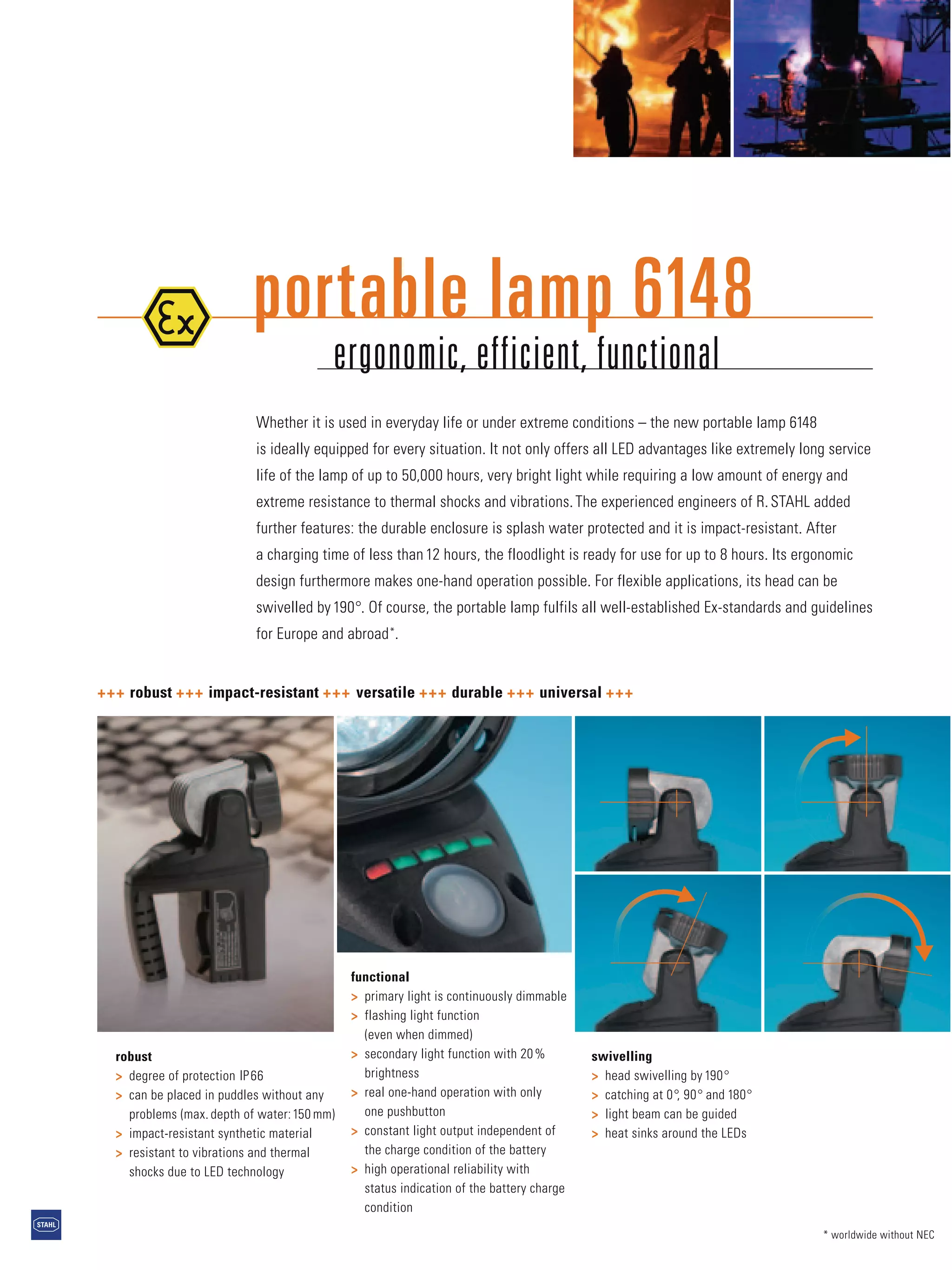 Stahl 6148 Portable Lamp ATEX Zone 1 Zone 2 Hazardous Area ...