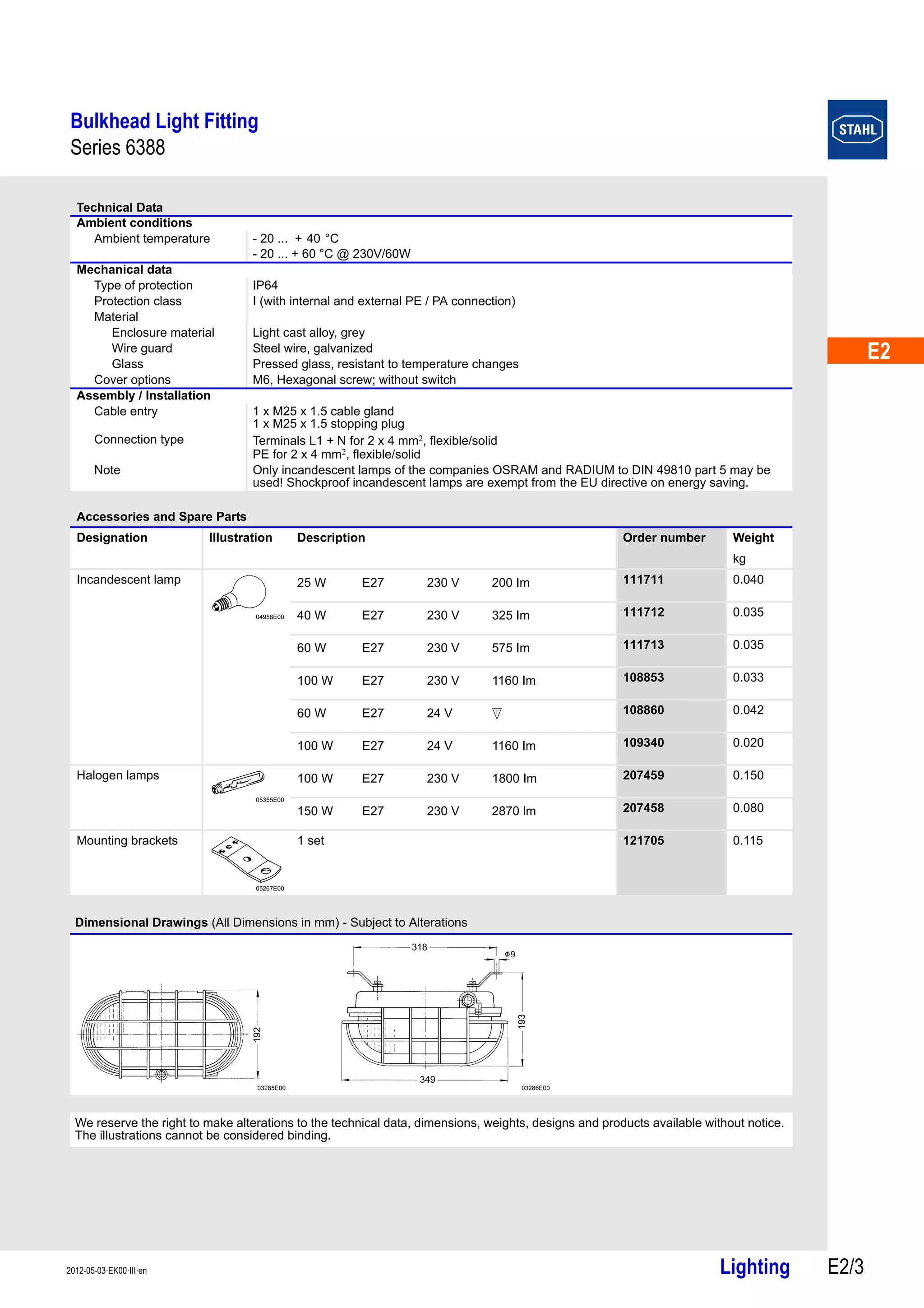 Stahl 6388 Bulkhead Light Fitting - ATEX Zone 1 Zone 2 Hazardous Area ...