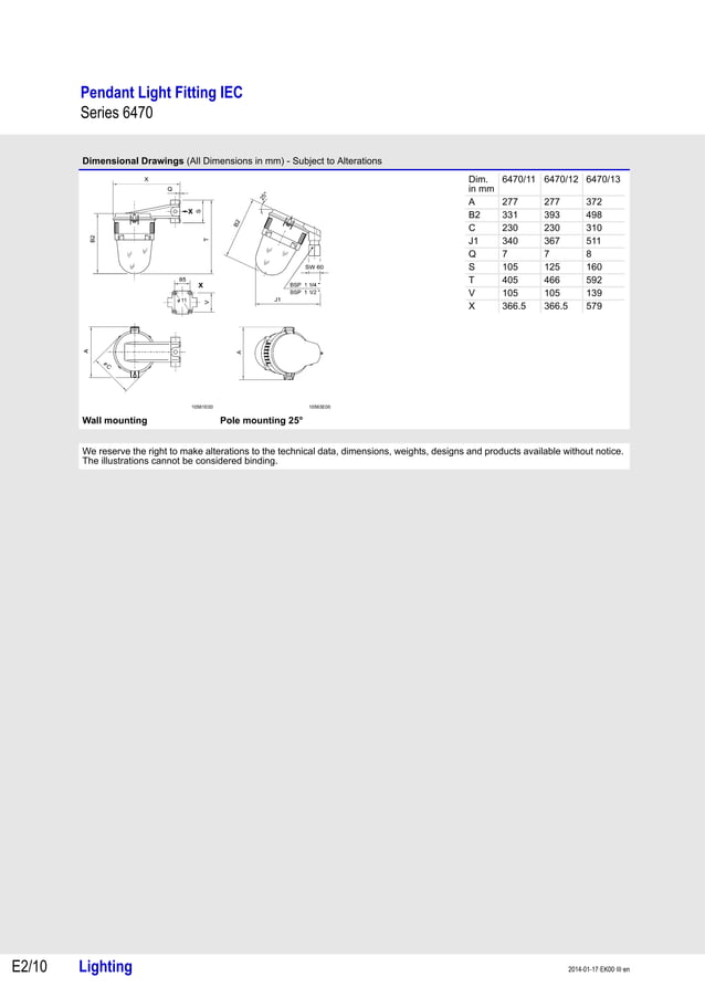 Stahl 6470 Pendant Light Fitting - ATEX Zone 1 Zone 2 Hazardous Area ...