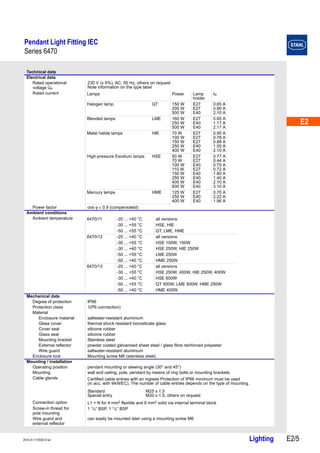 Stahl 6470 Pendant Light Fitting - ATEX Zone 1 Zone 2 Hazardous Area ...