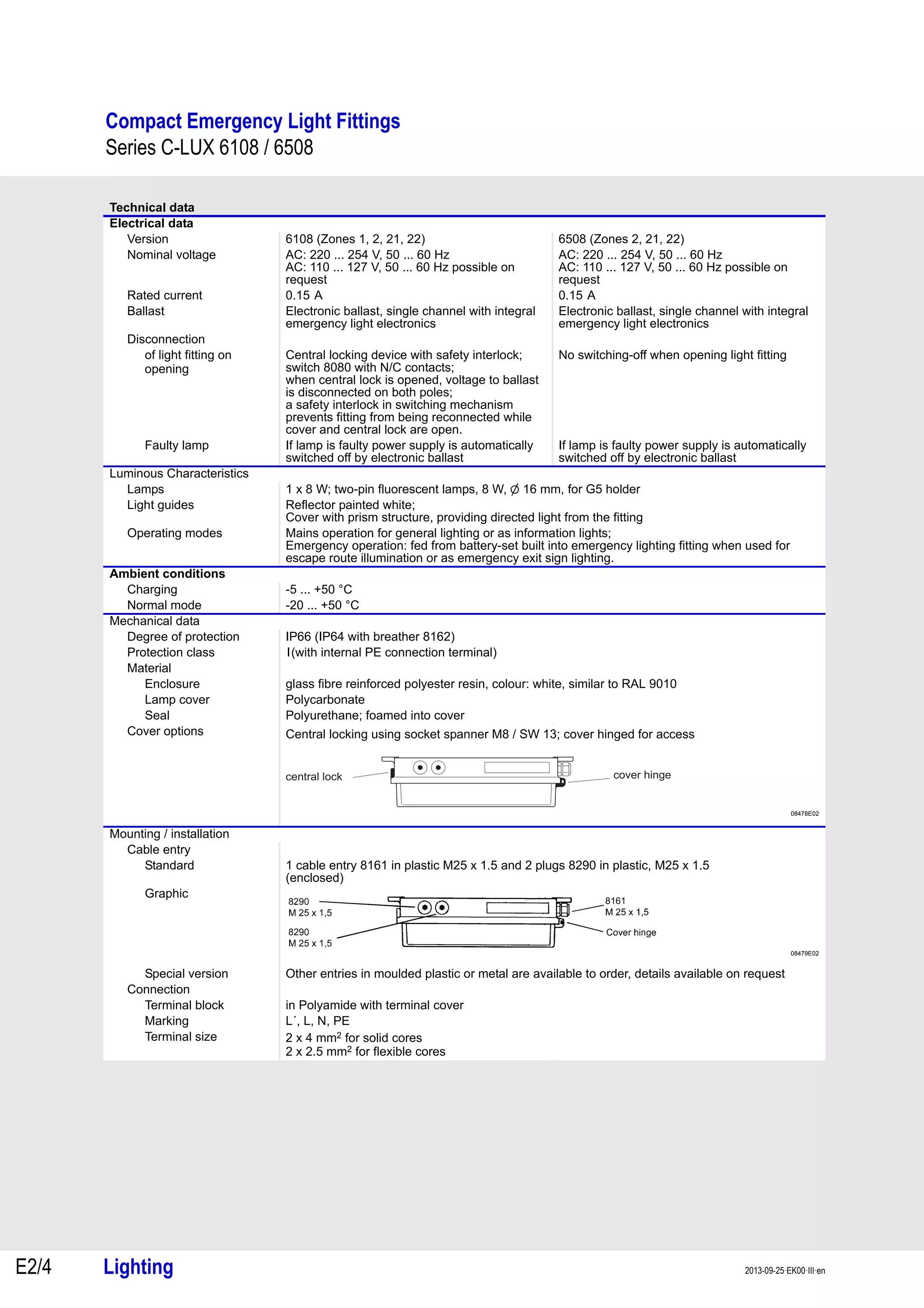 Stahl C-Lux 6508 Compact Emergency Light Fittings - ATEX Zone 1 Zone 2 ...