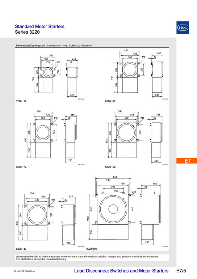 Stahl 8220 Star Delta Motor Starters – ATEX Zone 1 Zone 2 Hazardous ...