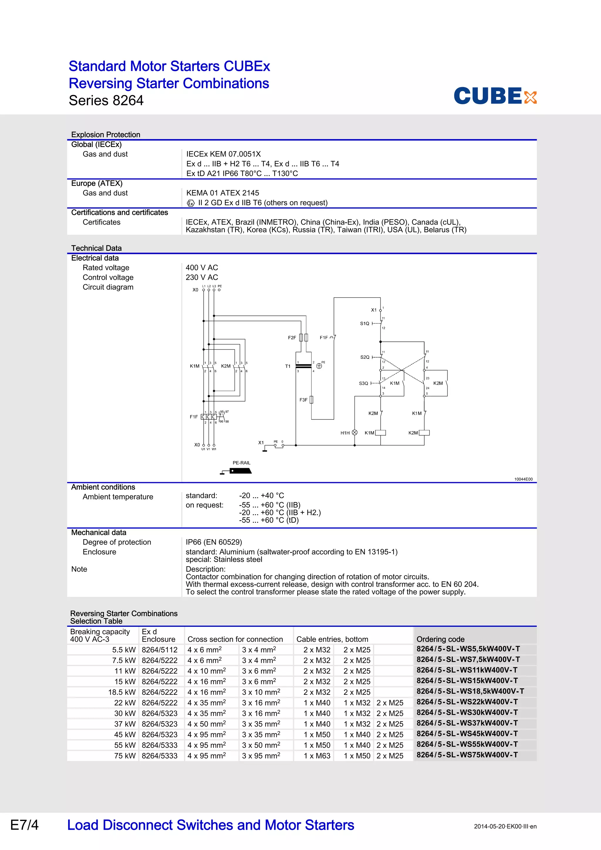 Stahl 8264 CUBEx Direct Online (DOL) Motor Starter – ATEX Zone 1 Zone 2 ...