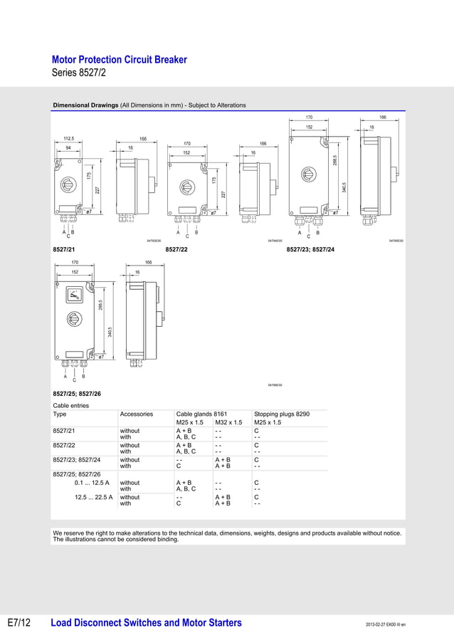 Stahl 8527 Motor Protection Circuit Breakers– ATEX Zone 1 Zone 2 ...