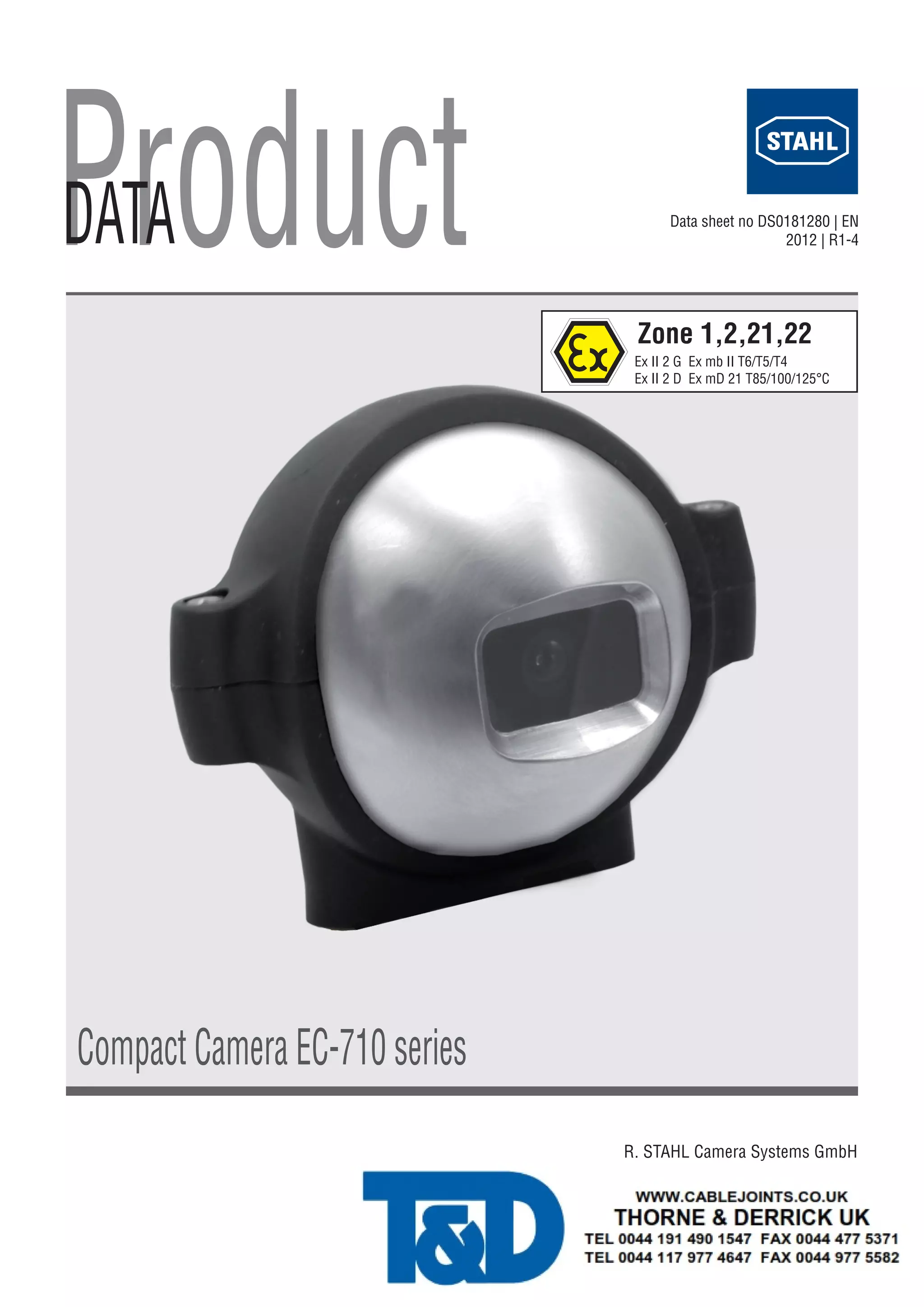 Stahl EC-710 Compact Camera Data Sheet | PDF