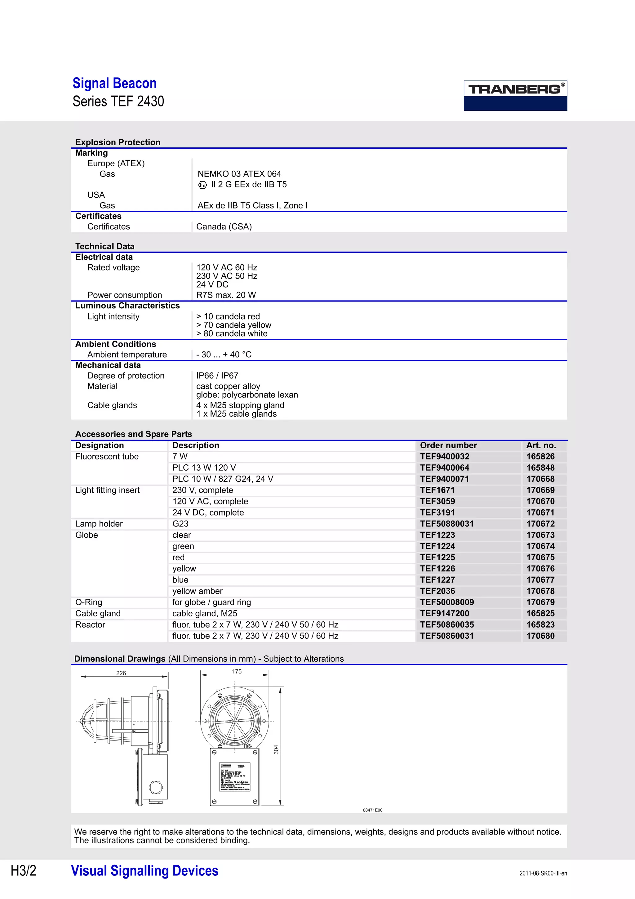 Stahl TEF2430 Signal Beacon Device – ATEX Zone 1 Zone 2 Hazardous Area ...