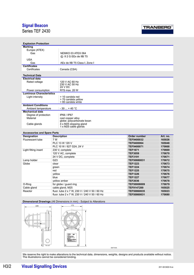 Stahl TEF2430 Signal Beacon Device – ATEX Zone 1 Zone 2 Hazardous Area ...