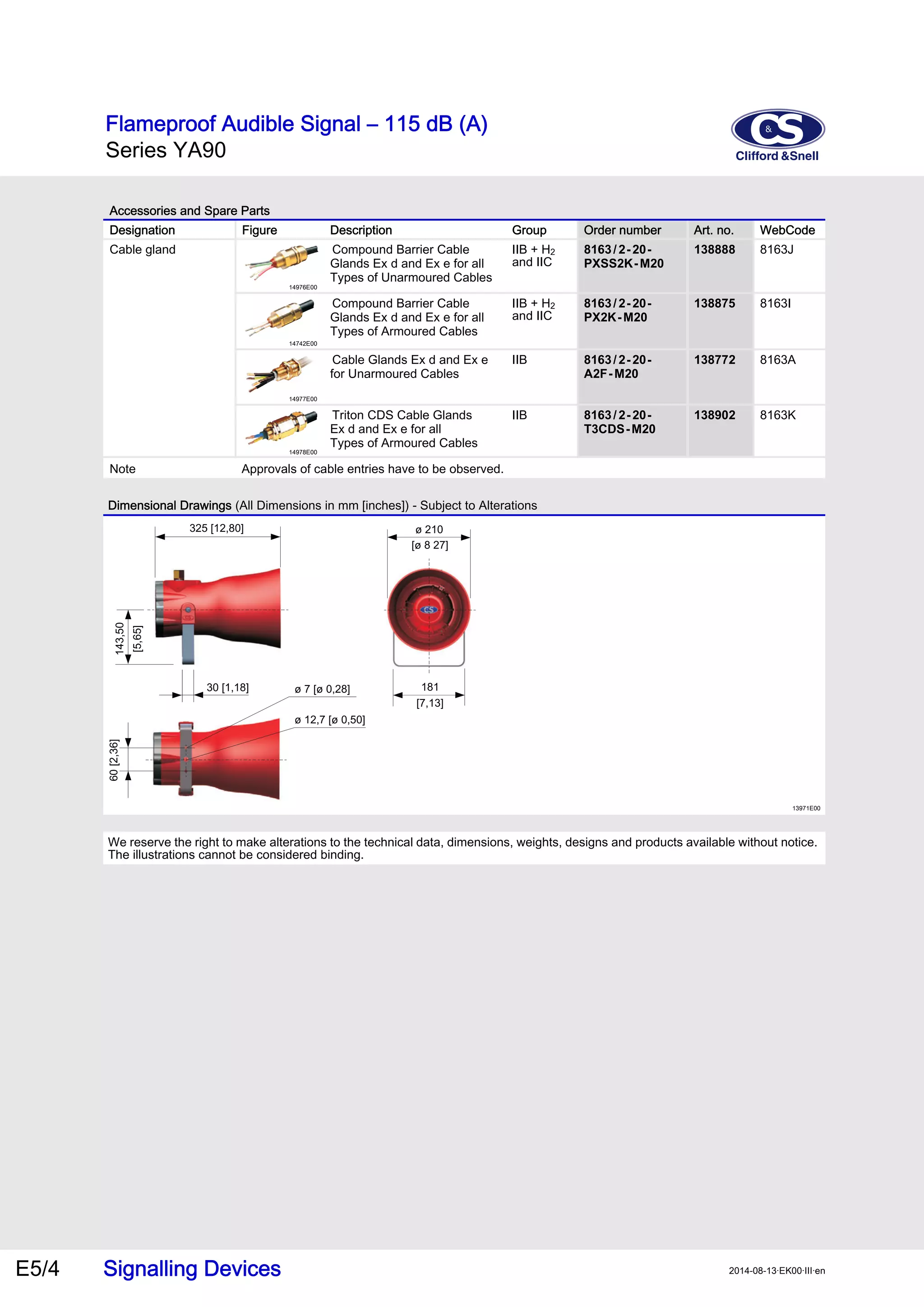 Stahl YA90 Sounder Signalling Device – ATEX Zone 1 Zone 2 Hazardous ...