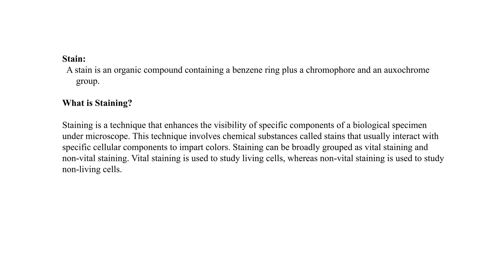 Staining.PPTX what is stain,principles of staining,methods of staining | PPTX | Chemistry | Science
