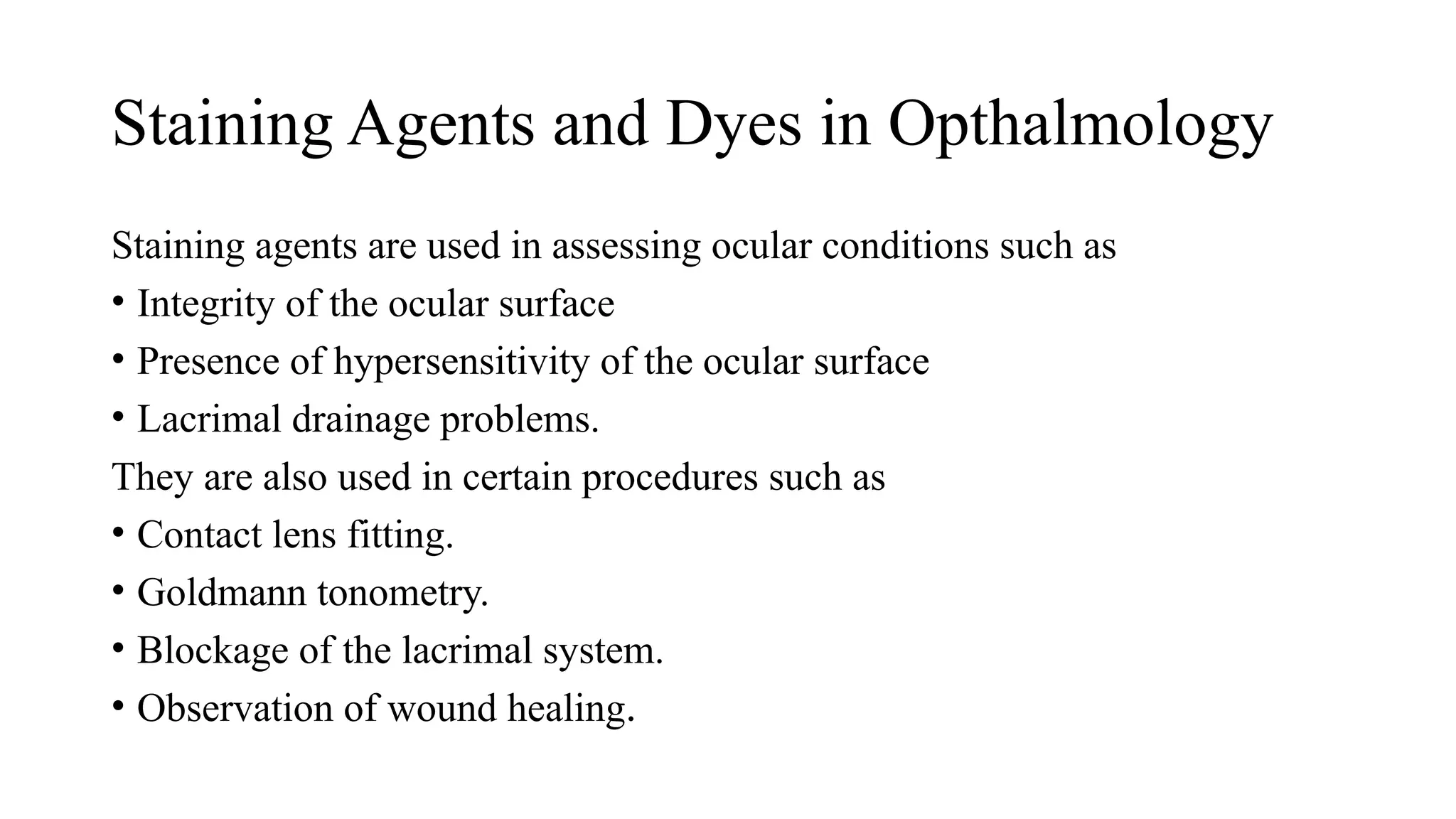 Dyes/Staining Agents used in Ophthalmology | PPTX