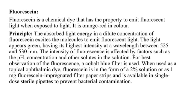 Dyes/Staining Agents used in Ophthalmology | PPTX