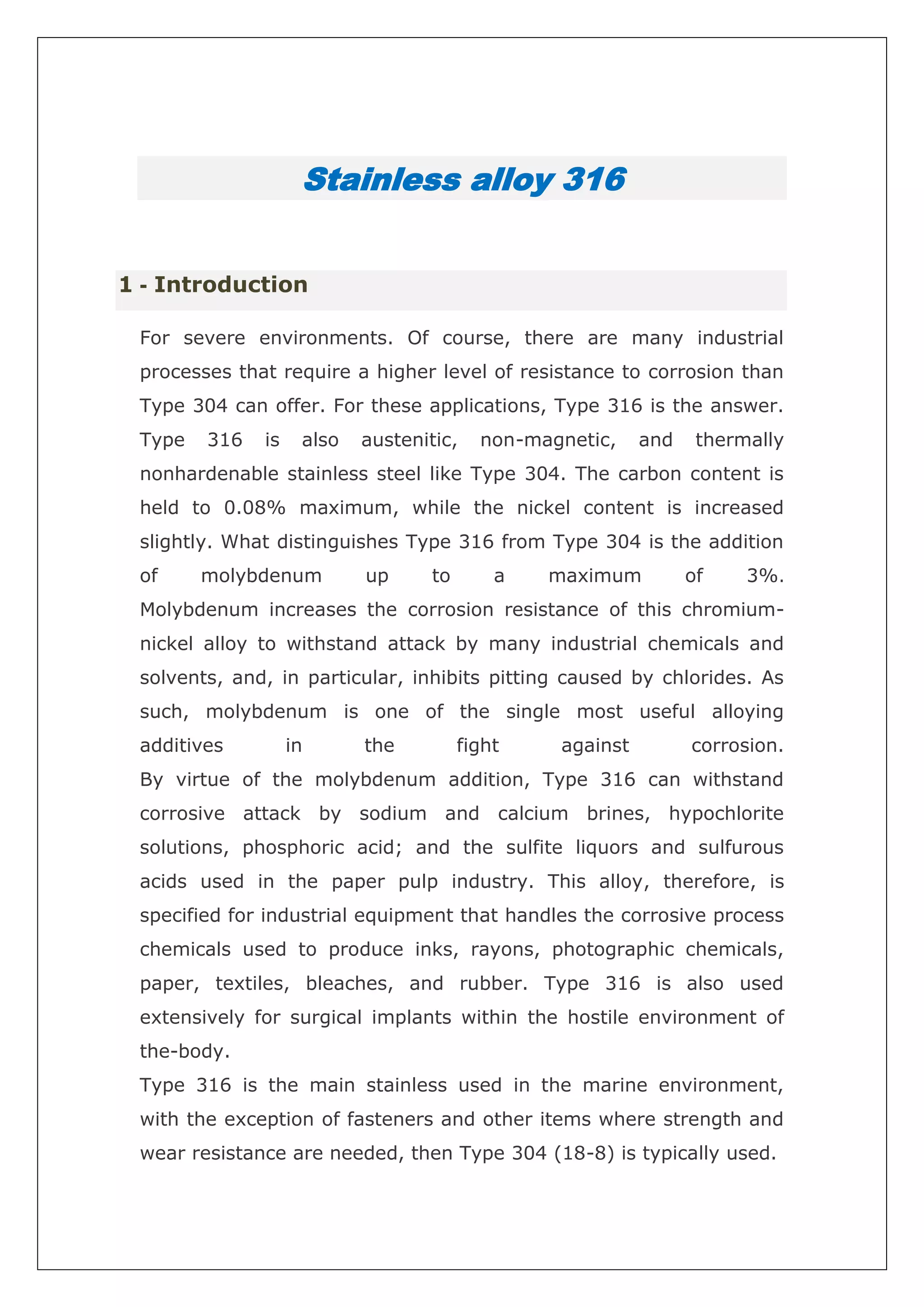 Stainless alloy 316 | PDF