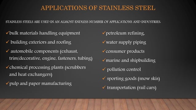 Stainless steel | PPTX | Chemistry | Science