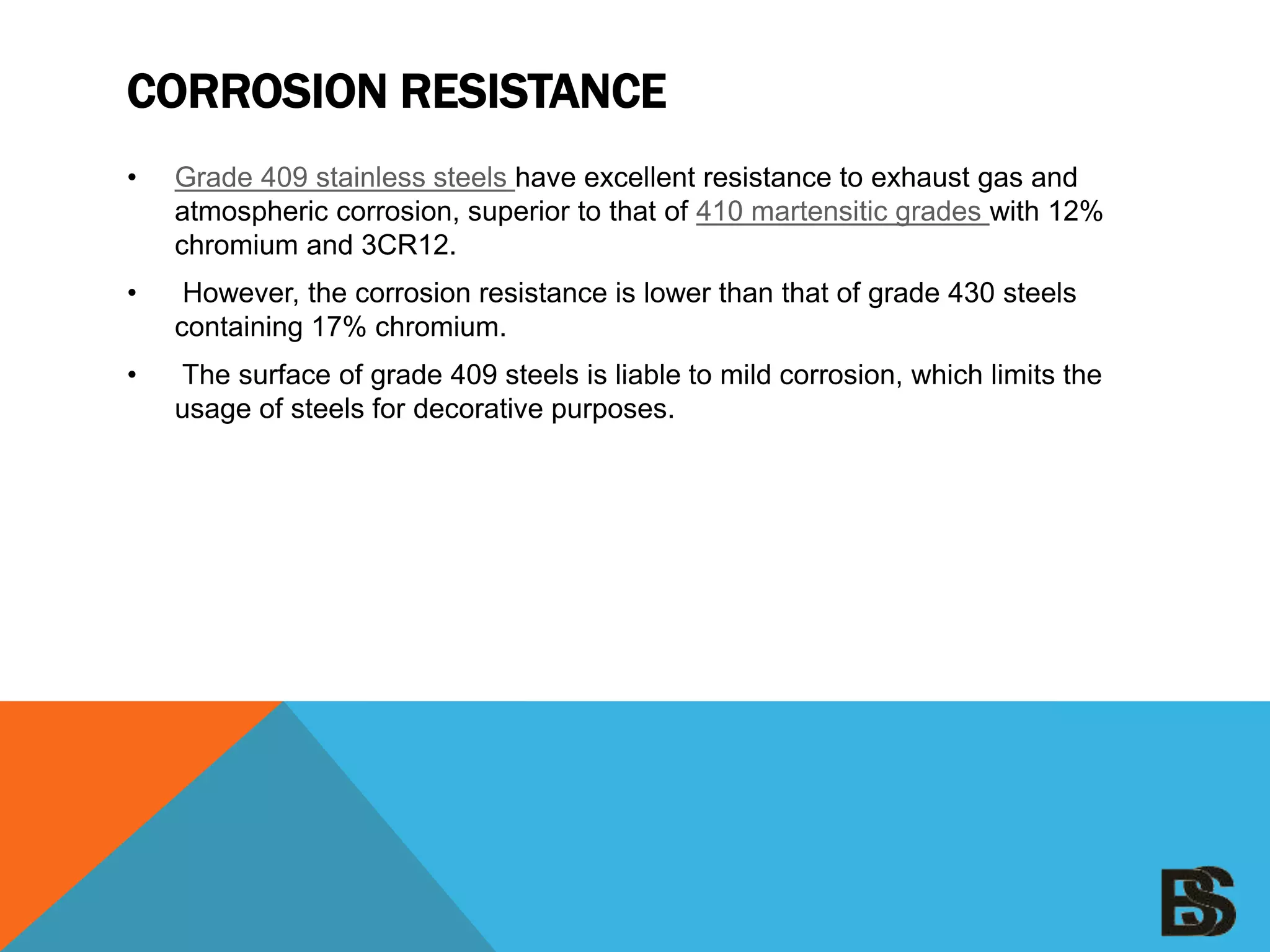 Stainless steel grade 409 (uns s40900 | PPTX