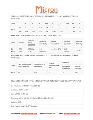Stainless Steel 316Ti Pipe Fittings | PDF