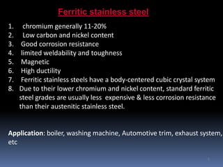 STAINLESS STEEL AND THEIR TYEPS | PPTX